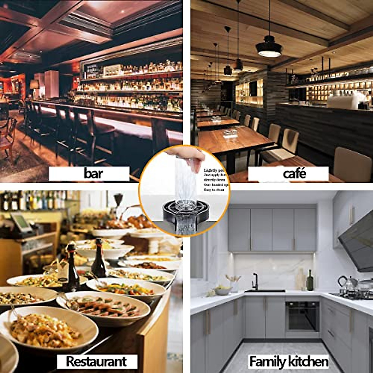 Kitchen Sink Glass Rinser,Faucet Bar Glass Rinser,Bottle Washer,Kitchen Sinks Accessories,Cup Cleaner for Bottle,Glass Cleaner Sink Attachment,Matte Black