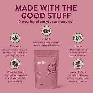 INK MAFIA HolistaPet Dog Skin and Coat Supplement - Dog Vitamins, Dog Allergy Relief Chews 30ct