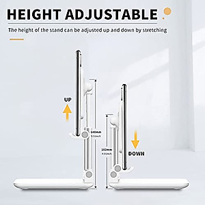 ABOUTIN Cell Phone Stand Holder for Desk, Angle & Height Adjustable(Black). Stable Anti-Slip Design Compatible with All Mobile Phones, iPhone, Switch, iPad, Kindle, Tablet(4-10inch)