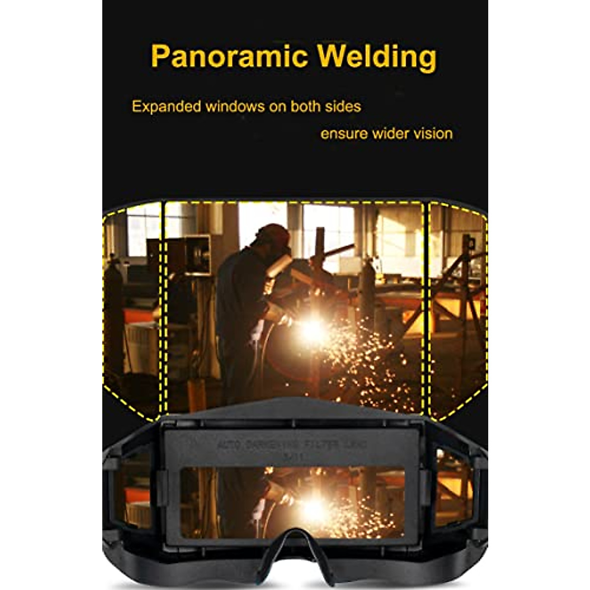 Panoramic View Welding Glasses True Color Auto Darkening Welding Goggles Welder Safety Eye Protection Mask Helmet Accessories