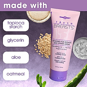Fresh Body Fresh Breasts Anti Chafing Deodorant Lotion to Powder, 3.4oz - Anti Chafe Cream Whole Body Deodorant for Women, Inner Thighs & Areas that Sweat, No Talc, Aluminum and Fragrance