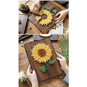 Faynore DIY String Art for Kids Adult Creative DIY Craft Kit with All Necessary Accessories and Frame - Home Wall Decorations Tabletop Decor - Gifts for Women Children (8.2" x 11.8") (Sunflower)