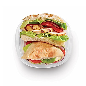 Rubbermaid TakeAlongs 2.9-Cup Square Food Storage Containers, 4-Pack, Chili Red