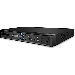 Amcrest 4K NV5216E-8P (16CH 1080P/3MP/4MP/5MP/6MP/4K/12MP) Network Video Recorder (8-Port PoE) - Supports up to 16 x 4K IP Cameras, Supports up to 2 x 10TB Hard Drives (Not Included)