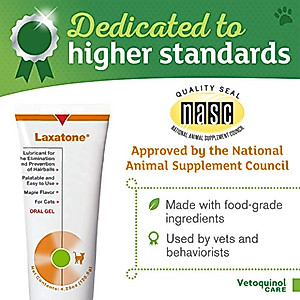 Vetoquinol Laxatone: Oral Hairball Lubricant Gel for Cats – Maple-Flavored, 4.25oz – Lubricant for Helping with Hairball Prevention & Elimination – Natural Furball Digestive Relief Support