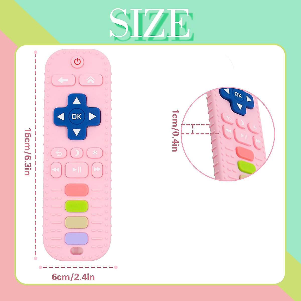 2 PCS Dog Chew Toys, Durable Silicone TV Stick Dog Squeaky Toys Puppy Teething Chew Toys Tough Dogs Toys for Training and Cleaning Teeth Interactive Dog Toys for Small Medium Large Dogs Pink Grey