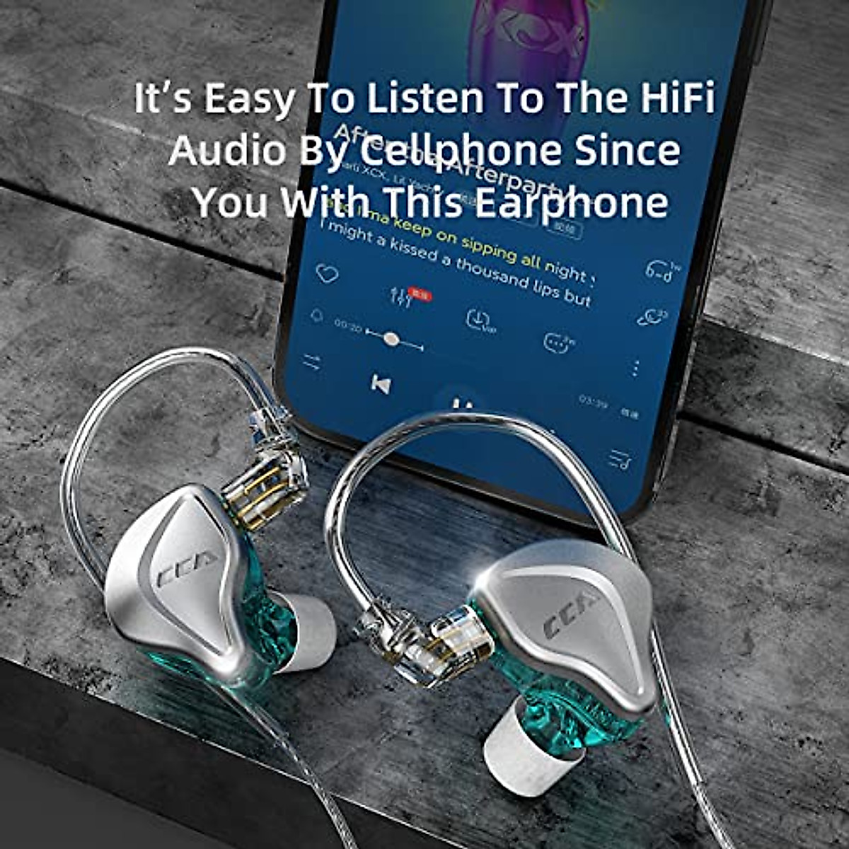 CCA NRA in-Ear Monitor,6.8mm Magnetostatic Driver+10mm Dynamic Driver HiFi in-Ear Earphone, Zinc Alloy Metallic Resin Housing HiFi Wired Earphone IEM Earbuds(No Mic, Silver) …