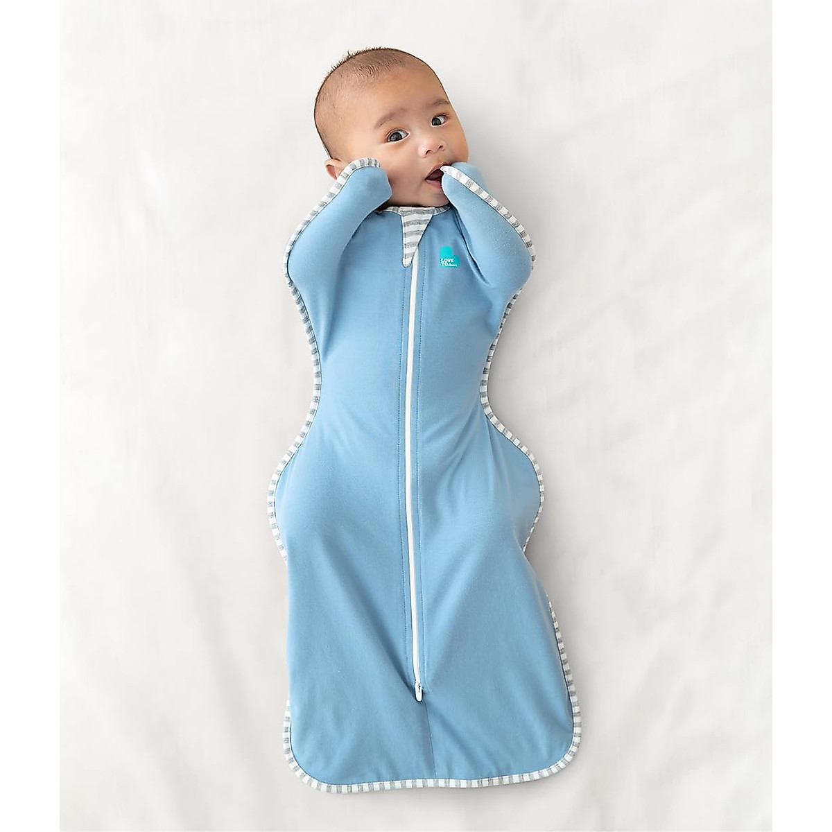 Love to Dream Swaddle UP, Baby Sleep Sack, Self-Soothing Swaddles for Newborns, Get Longer Sleep, Snug Fit Helps Calm Startle Reflex, New Born Essentials for Baby, 13-19 lbs, Blue
