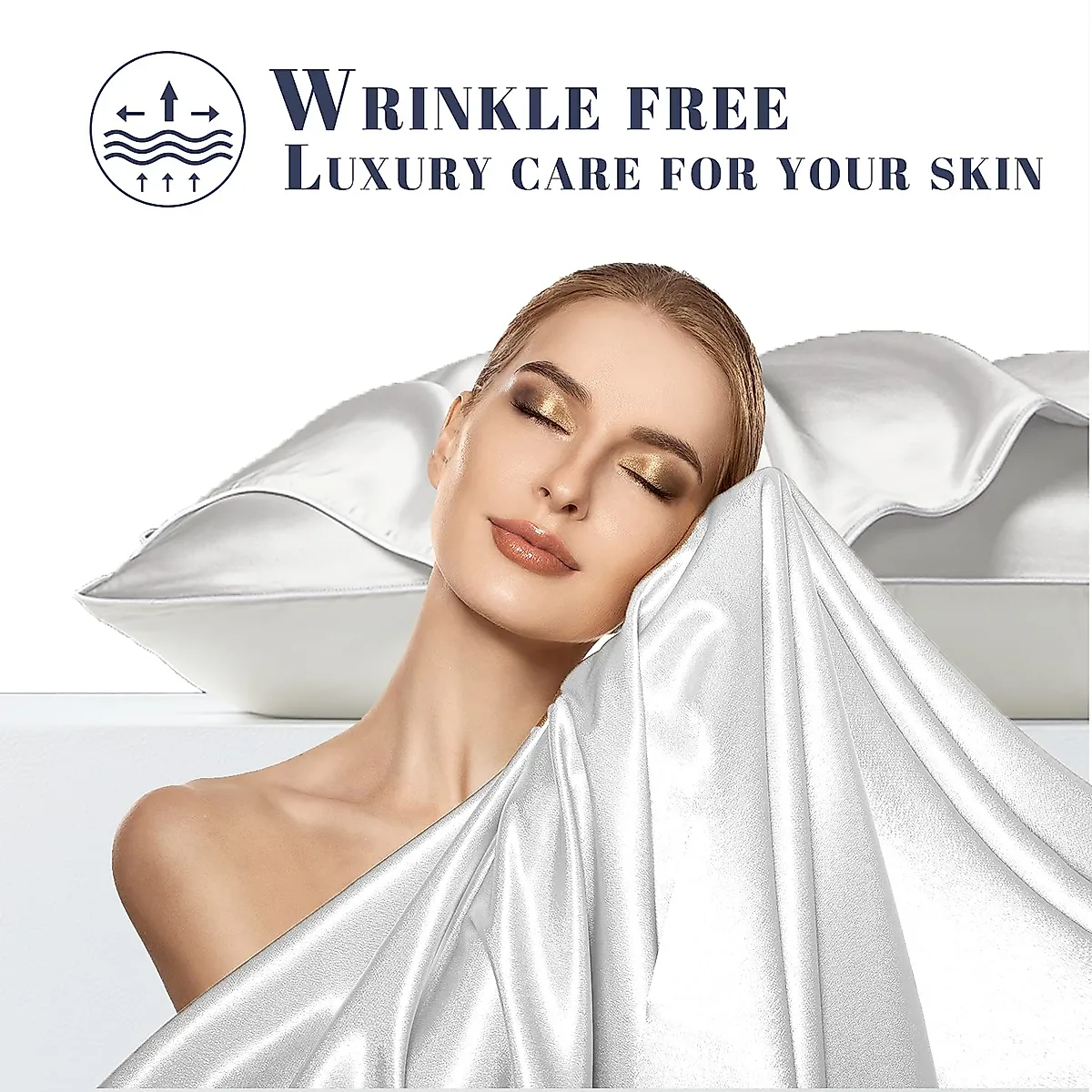 BlessLiving Satin Pillowcase Hippie Tie Dye Pillow Cases for Hair and Skin Boho Abstract Pattern Silk Pillowcases with Envelope Closure (Set of 2 Pack, Purple and Blue, Standard(20''x26''))