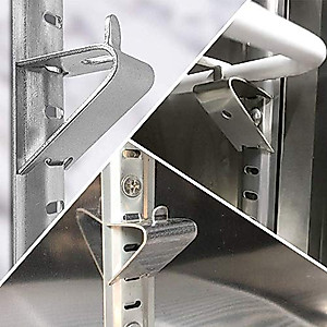 PiPaFOX 20158 Freezer Shelf Clips 12 Pack Stainless Steel Square Support Clip Freezer Cooler Shelf for Refrigerator