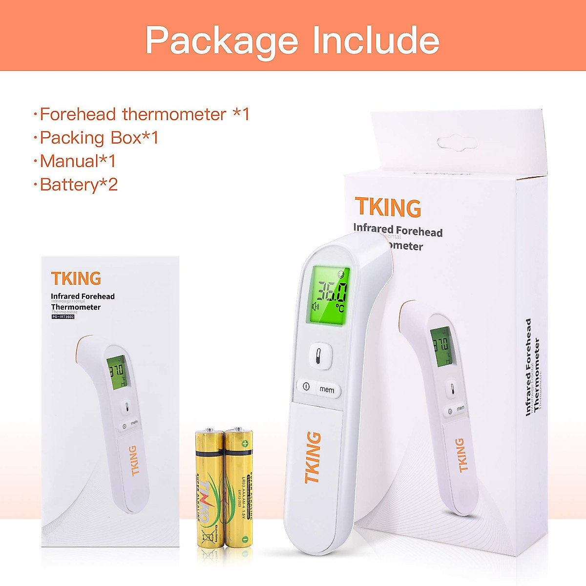 Non-Contact Forehead Thermometers for Baby,Kids and Adult, Digital Medical Thermometer, Professional Infrared Temporal Fever Thermometer Fast and Accurate Reading with Backlight LCD Screen