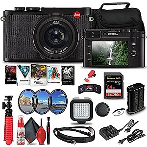 Leica Q2 Digital Camera + 64GB Memory Card + Corel Photo Software + Card Reader + Filter Kit + LED Light + Case + Deluxe Cleaning Set + Flex Tripod + Memory Wallet + Cap Keeper