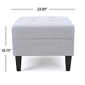 Christopher Knight Home Zahra Ottoman, Light Grey