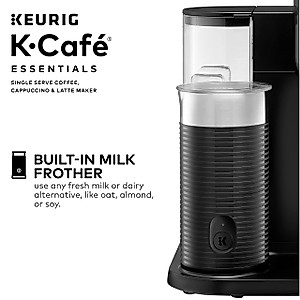 K-Cafe Essentials Single Serve K-Cup Pod Coffee, Latte and Cappuccino Maker, Black