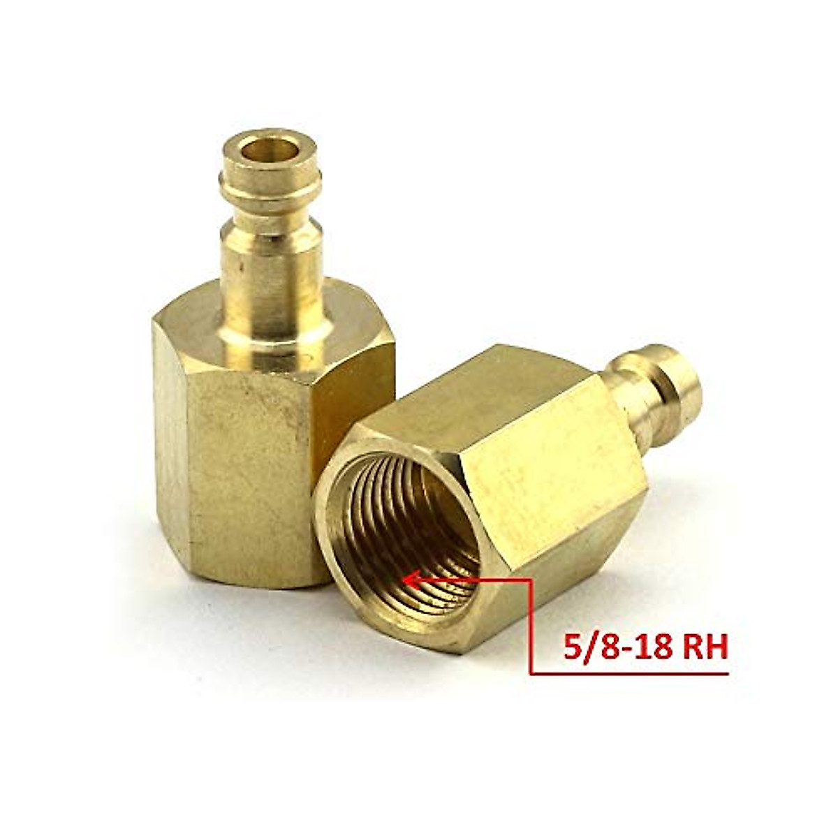 WeldingCity Adapter for Hose Quick Connection Male Gas Plug 0.355" (9mm) to Female 5/8"-18 RH B-size