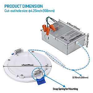TORCHSTAR 12-Pack Essential Series 4 Inch Ultra-Thin LED Recessed Lighting with J-Box, 5000K Daylight, 10W Dimmable 700lm Brightness LED Downlight, ETL & Energy Star Listed