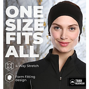 Tough Headwear Ear Warmer Headband - Ear Muffs - Running Winter Headband, Fleece Headband for Men & Women for Cold Weather