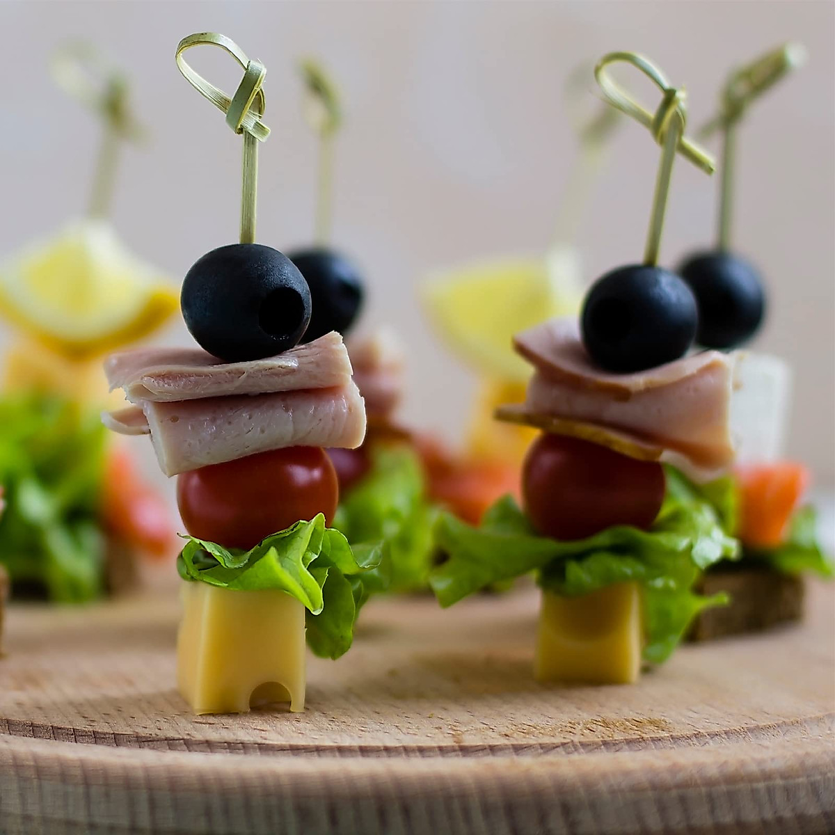 200PCS Cocktail Picks Bamboo Skewers For Appetizers, Fancy Toothpicks For Appetizers, Handmade Bamboo Sticks With Knot, 4.7 Inch Long Cocktail Toothpicks For Charcuterie Accessories Drinks Food Picks