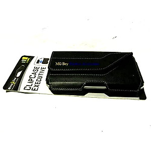 Executive Leather Cell Phone Belt Holder for iPhone 14,13, 12, iPhone 11 / 12 Pro, SE2020 Holster Pouch, Rugged and Heavy Duty, Strong, Secure Belt Clip Holder, Fits with Slim-Fit Mobile Phone Case