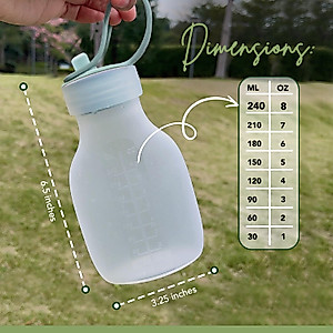 Renew Rations Silicone Reusable Pouches for Toddlers, Refillable BPA-Free Baby Food Pouches, Freezer & Dishwasher Safe - Ideal for Baby Food Puree, Applesauce & Smoothies 240 ml / 8 oz - Pack of 2