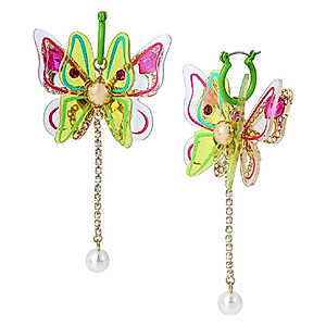 Butterfly Resin Hoop Earrings - Betsey Johnson