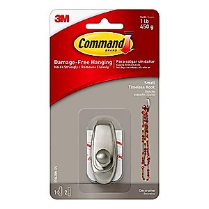 Command 17062BN Wall Hooks, Small, Brushed Nickel
