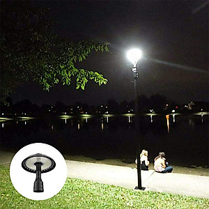 Krled Post Top Light 150W LED Area Light 16000Lm Pure White (500W Equivalent) Garden Pole Lights Outdoor Post Top Lamps Pathway Pole Light Fixture for Street Yard Garden