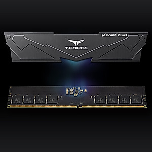 TEAMGROUP T-Force Vulcan Alpha DDR5 Ram 32GB Kit (2x16GB) 6000MHz (PC5-48000) CL38 Desktop Memory Module Ram (Black) AMD Optimized Memory - FLABD532G6000HC38ADC01