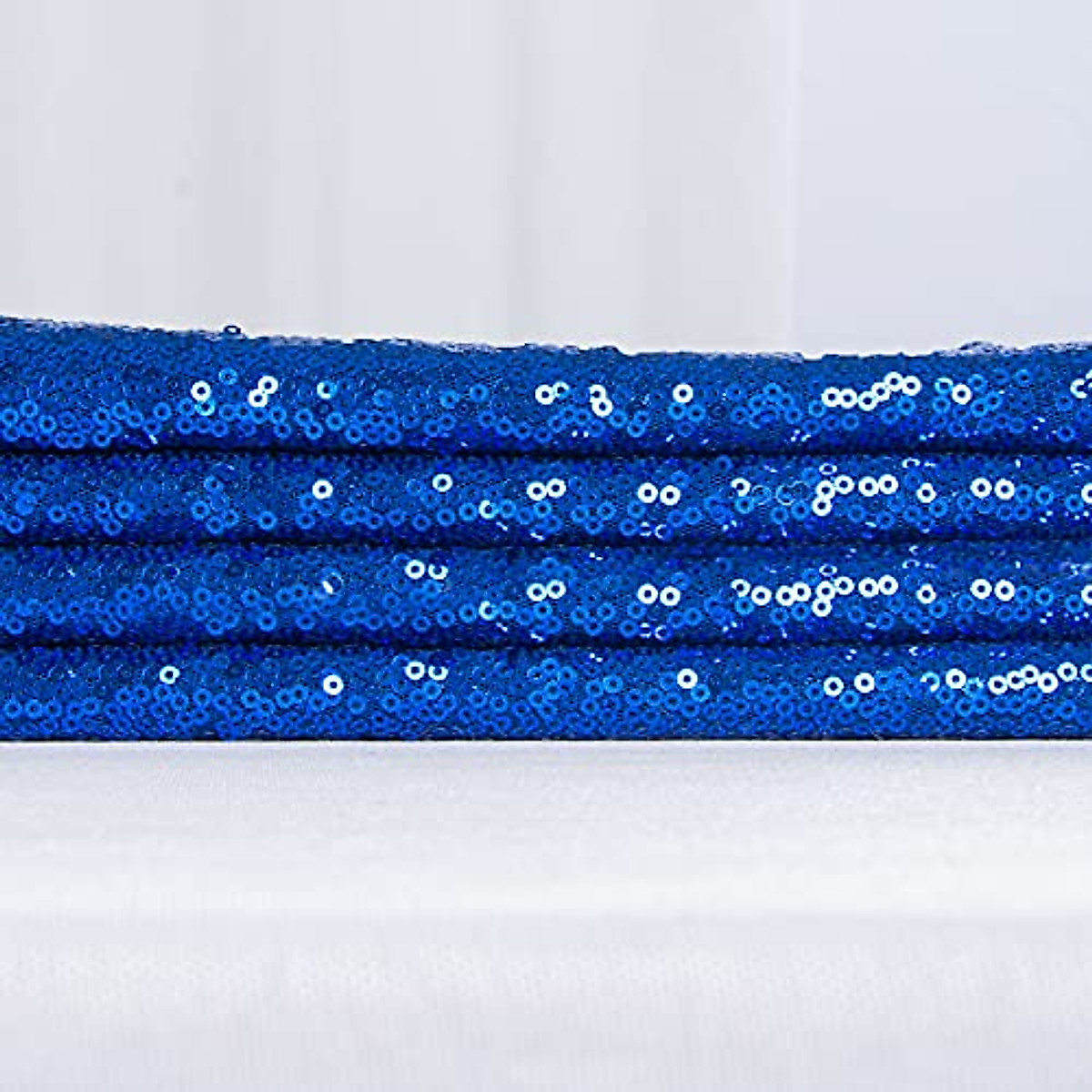 Fabric by The Yard 1 Yard Royal Blue Sequin Fabric Glitter Embroidery Fabric by The Yard Material for DIY Sewing Curtain Backdrop Tablecloth Table Linen Runner Clothes (Royal Blue)