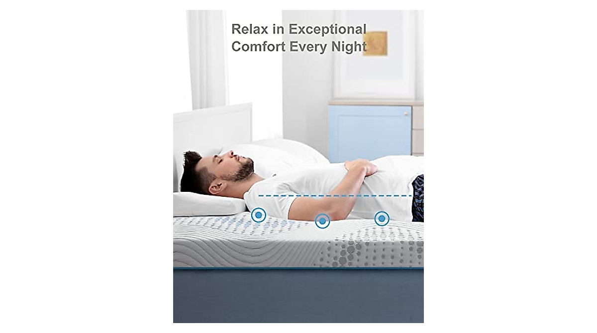 BedStory 4" Gel & Charcoal Mattress Topper for Comfort