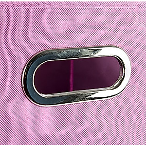 Folding Laundry Basket, Solid Pink with Handles – High-Strength Polymer Construction – Folds for Easy Storage and Transportation