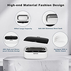 Ultrasonic Jewelry Cleaner Machine 550ML 50KHz Portable Sonic Solution Tool with Digital Timer SUS 304 Tank for Cleaning Watches, Ring, Eyeglass, Retainer, Necklaces