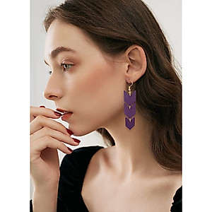 URIZZD Dangle Earrings for Women, Hypoallergenic Earrings Drop Trendy Gift for Her (Purple)