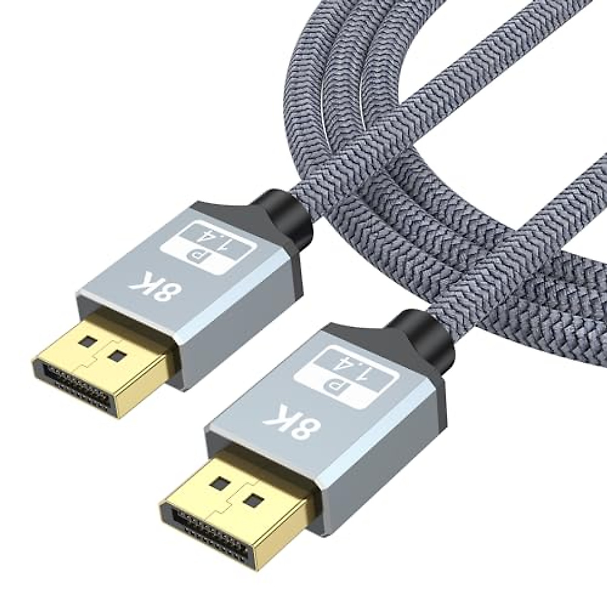 UVOOI 8K DisplayPort Cable 1.4, Display Port to Display Port Cable 6FT (8K@60Hz, 4K@144Hz, 2K@165Hz, 1080P), HDCP 2.2, 32.4Gbps, HDR10 DP to DP Cord for Gaming Monitor, Graphics, PC
