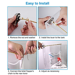 Hibbent 2 Pack Toilet Handle Tank Flush Lever Replacement Compatible with TOTOTHU004-CP Trip Lvr for ST701, CST854, Side Mount Toilet Flush Handle, Toilet Trip Lever, Brushed Nickel