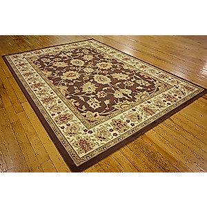 Unique Loom Voyage Collection Traditional Oriental Classic Intricate Design Area Rug, 7' 1" x 10' Rectangle, Brown/Cream