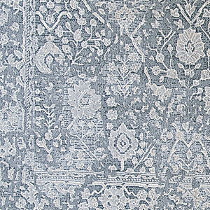 Couristan Marina Lillian Area Rug Slate Blue/Oyster, 5'3" x 7'6"