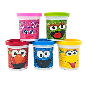 Sesame Street Modeling Dough, 5-Pack, 3oz Cans, Assorted Colors, Elmo, Cookie Monster, Big Bird, Oscar the Grouch, Abby Cadabby, Non-Toxic, Ages 3 and Up