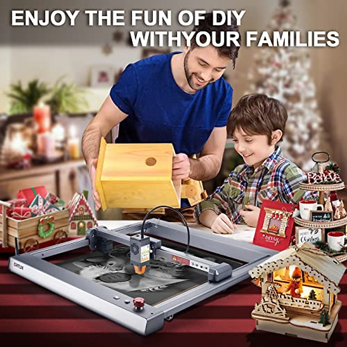 ORTUR Laser Master 3 Laser Engraver, 10W Higher Accuracy Laser Cutter, 20000mm/min Engraving Speed and App Control Laser Engraver for Wood and Metal, 15.75"x15.75" (The top-of-The-Range Version)