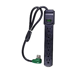 GoGreen Power (GG-16103MSBK) 6 Outlet Surge Protector, Black, 2.5 Ft. Cord
