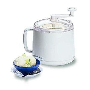 Donvier 837450 Manual Ice Cream Maker, 1-Quart, White