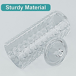 Serveyou Bathroom Cup Dispenser,Mouthwash Cup Holder,Transparent Round Cotton Cotton Storage Tube with Cover,Acrylic PS Plastic Side Opening High Toughness for Bathroom Makeup Organizer