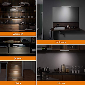 PRIORARE Under Cabinet Lighting Battery Operated Motion Sensor Closet Lights, Wireless Under Counter Lights with 20 LEDs for Kitchen/Cupboard/Stair/Drawer/Refrigerator (3 Packs)…