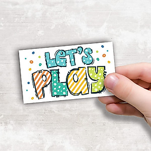 50 Play Date Cards for Kids - Let's Play Keep in Touch Contact Card for Boys and Girls (Business Card Size)