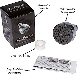 Aqua Elegante 3 Inch High Pressure Shower Head - Best Pressure Boosting, Wall Mount, Bathroom Showerhead For Low Flow Showers, 2.5 GPM - Chrome