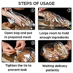 WRAPOK Oven Cooking Bags Large Size Turkey Roasting Baking Bag For Meats Ham Ribs Poultry Seafood, 21.6 x 23.6 Inch - 10 Bags Total(Pack of 1)