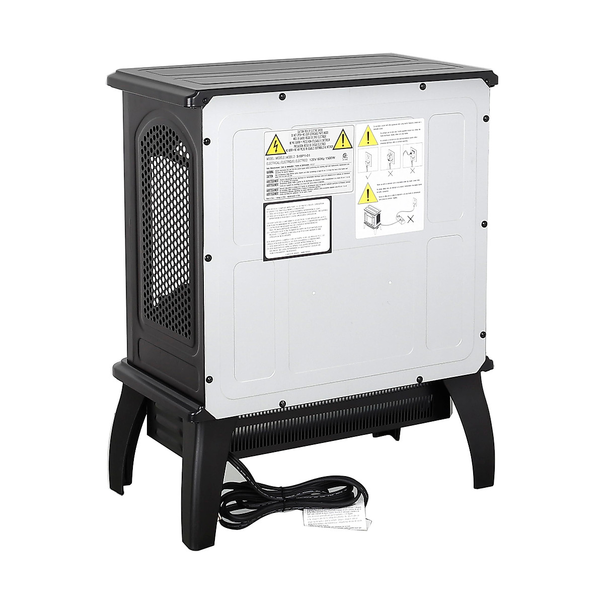 Electric Fireplace Infrared Heater with Remote Control 3D Electric Heater Fireplace 18" Electric Fireplace Stove Adjustable Brightness and Heating, 1500W Electric Fireplace Freestanding, Black