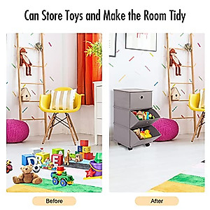 MULISOFT Fabric Dresser with 3 Drawer, Foldable 3 Drawer Storage, Easy Pull Fabric Storage Dresser, Rolling Fabric Storage Drawer for Bedroom, Closet, Entryway, Hallway, Nursery Room, Office