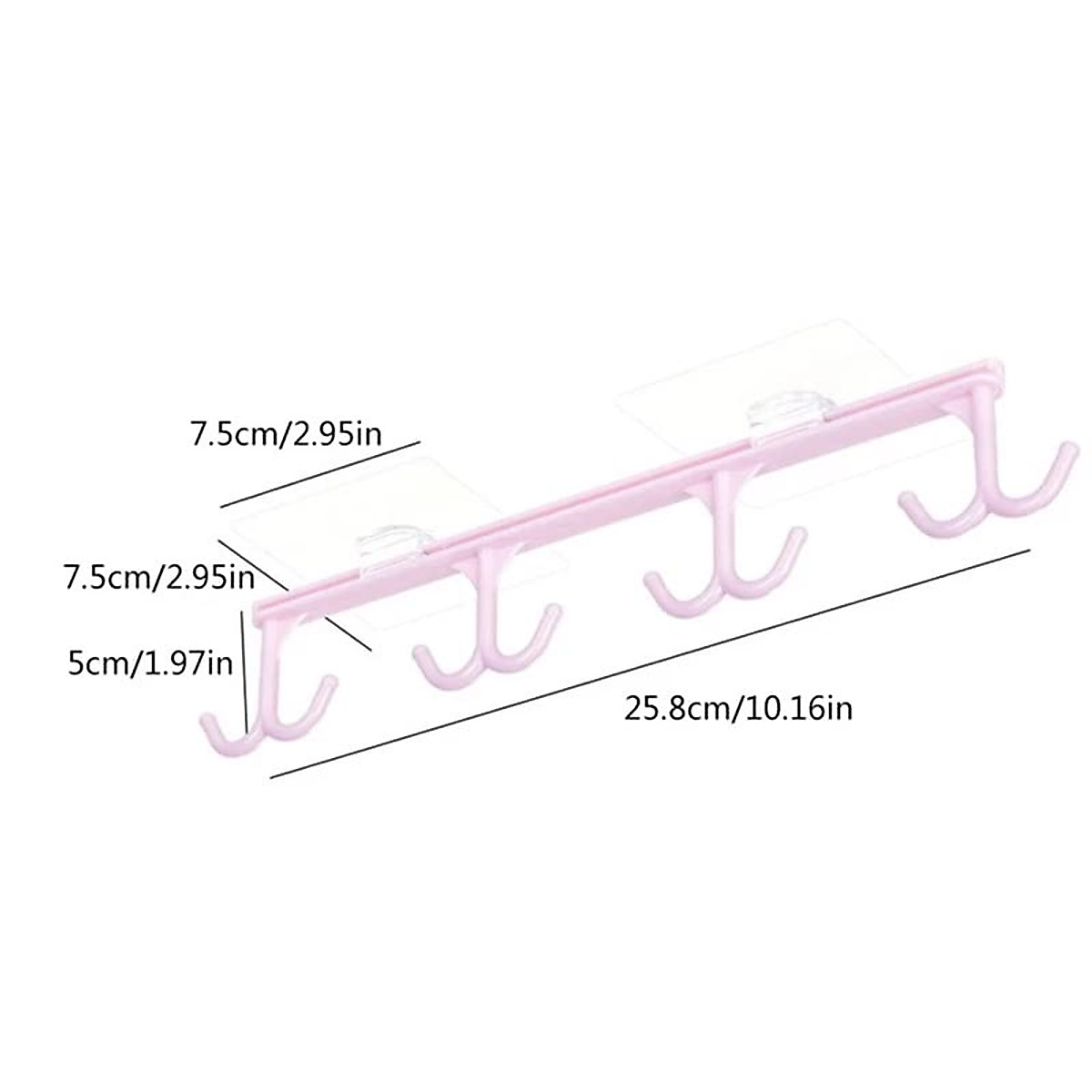 SMLJLQ Kitchen Storage Rack Wardrobe Cabinet Hook Storage Rack Cup Holder Hook Towel Rack (Color : Pink)