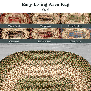 Rhody Rug Easy Living EL63 Herb Garden 2' x 3' Oval - Braided Area Rug, Home Decor, Floor Mat or Bedroom Rug - Easy Care, Ideal for High Traffic Areas in Hallway and Living Room - Made in USA